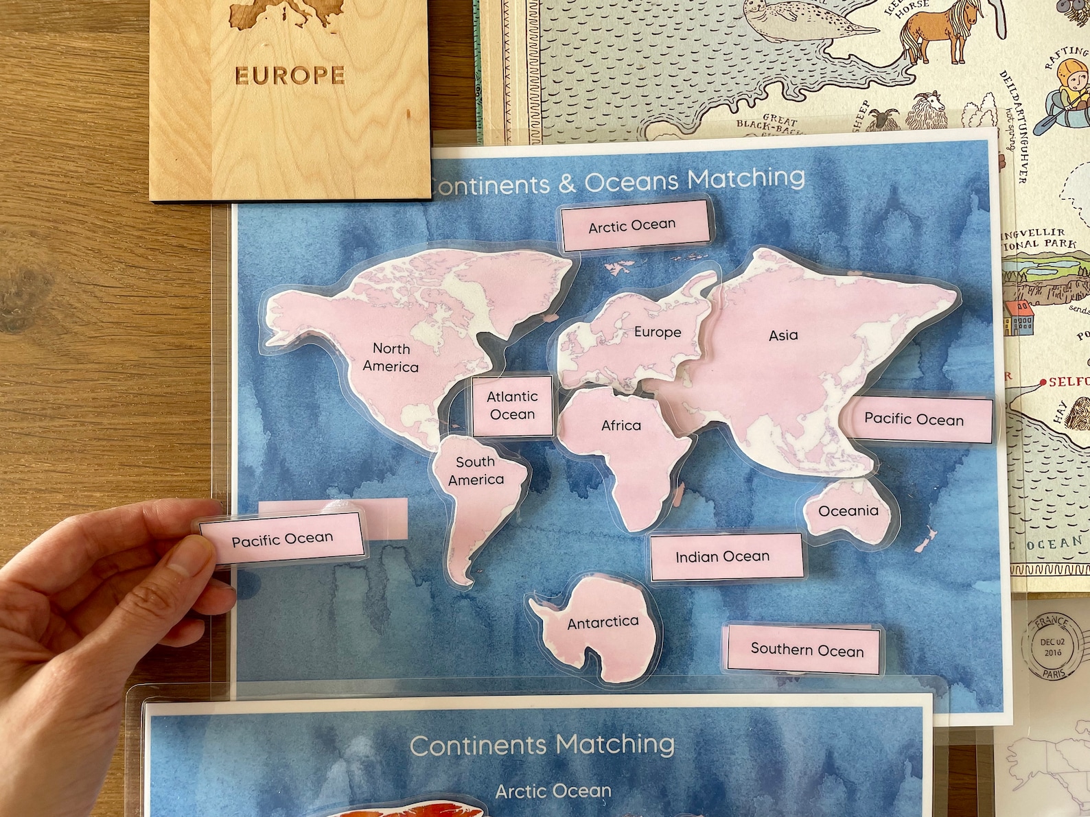World Map Busy Book Printable: Continents & Oceans Matching (digital ...