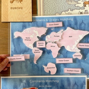 World Map Busy Book Printable: Continents & Oceans Matching (digital ...