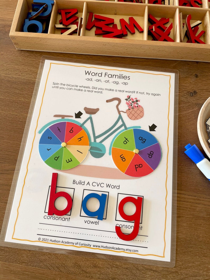 CVC Phonics Game Sight Words Printable Word Families Busy | Etsy