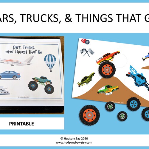 Preschool Busy Book Printable Car Themed Activities Vehicle | Etsy