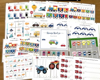 Things That Go Busy Book, File Folder Game, Learning Binder, Early ...