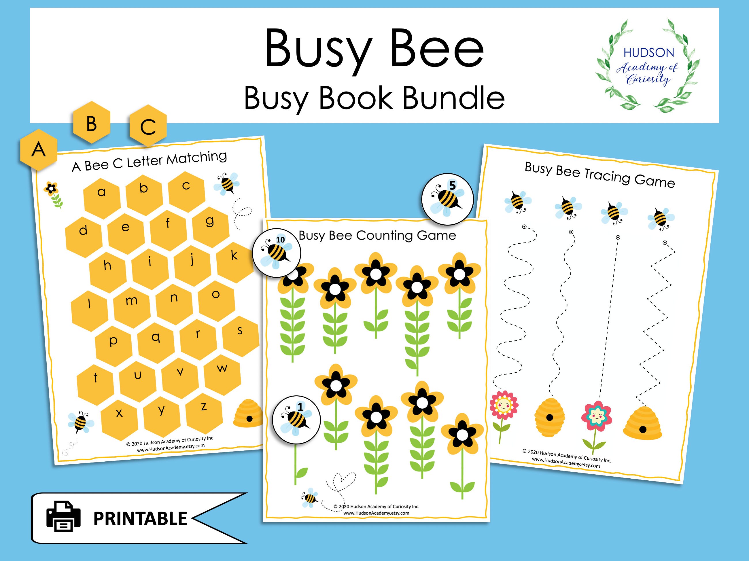 Toddler Busy Book Bee Themed Busy Binder Prewriting Tracing | Etsy