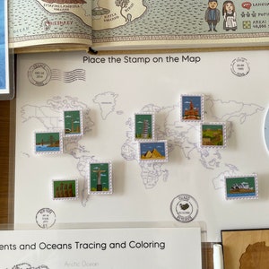 World Map Busy Book Printable: Continents & Oceans Matching (digital ...