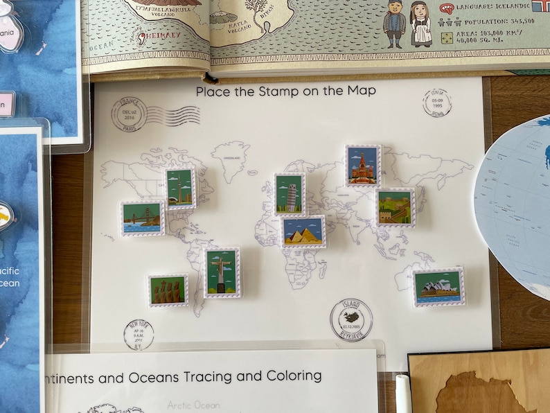 BUSY BOOK PRINTABLE World Map for Preschool and Kindergarten - Etsy Canada