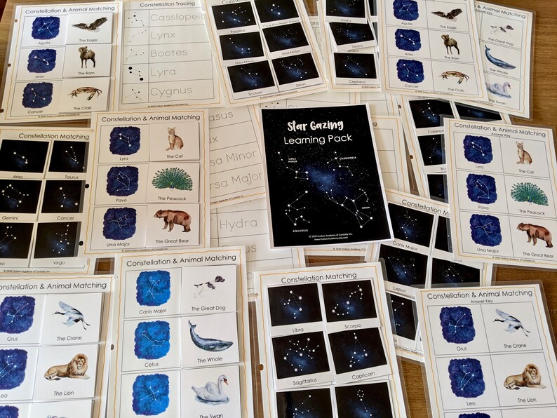Constellations Learning Pack: Astronomy Matching & Tracing (PDF) - Etsy