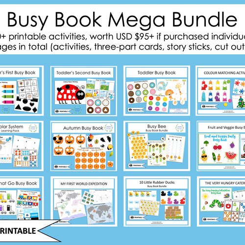 TODDLER BUSY BOOK Printable Learning Binder Folder Quiet - Etsy