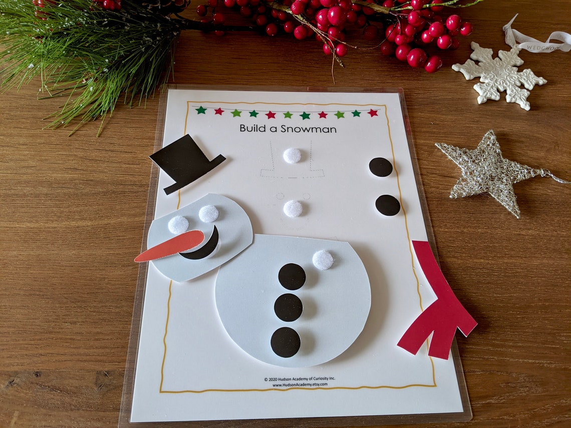 Christmas Busy Book Build a Snowman Winter Learning Activity - Etsy