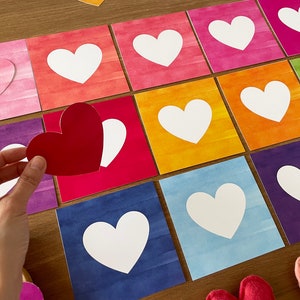 Valentine's Day Hearts Color Matching: Montessori Printable (PDF) - Etsy