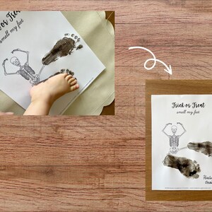 Halloween Handprint Craft Bundle, Skeleton Handprint Footprint, Craft ...