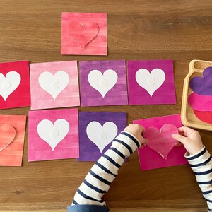 Valentine's Day Hearts Color Matching: Montessori Printable (PDF) - Etsy