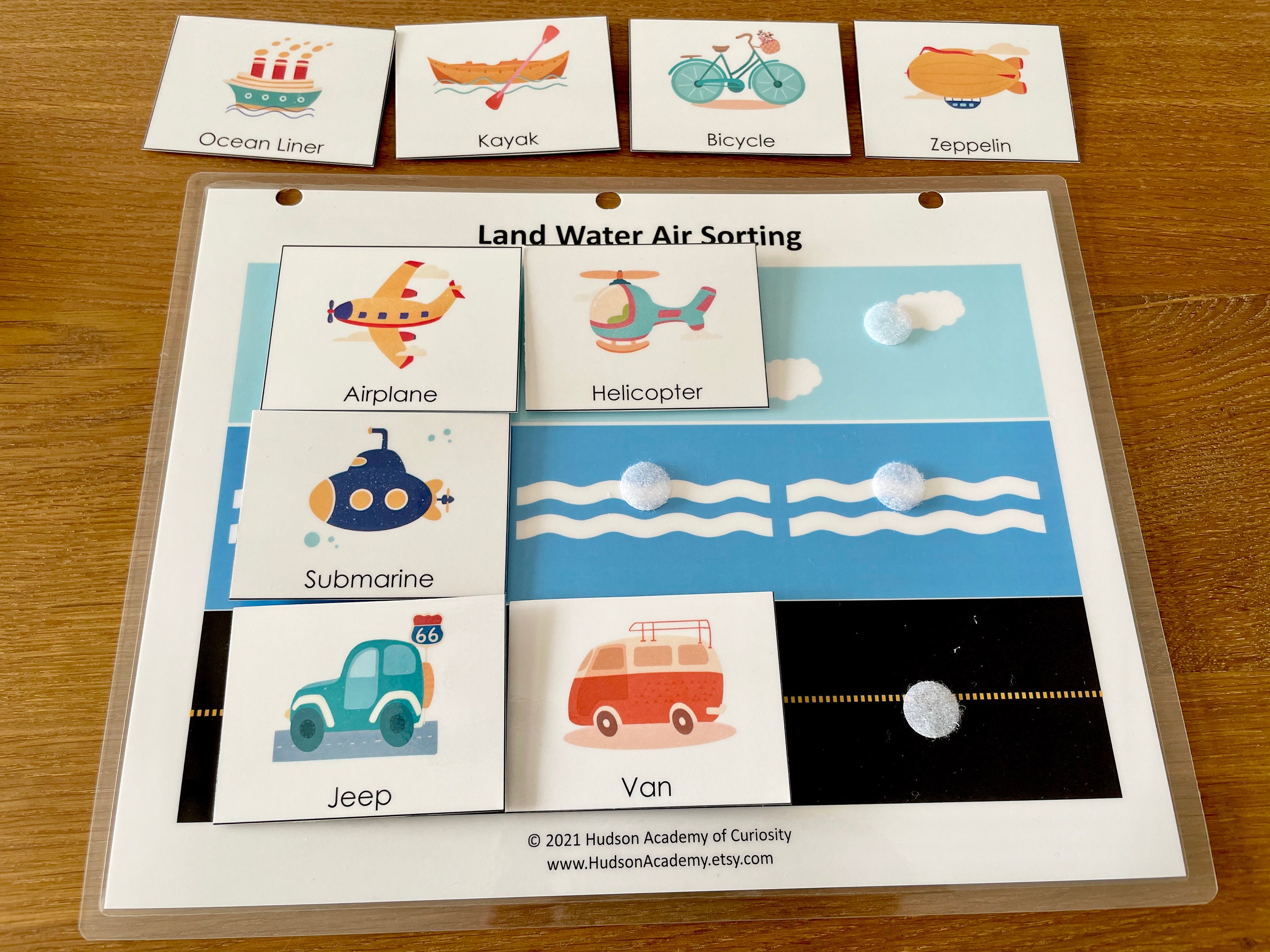 Toddler Busy Book Page Land Water Air Sorting Things That Go | Etsy