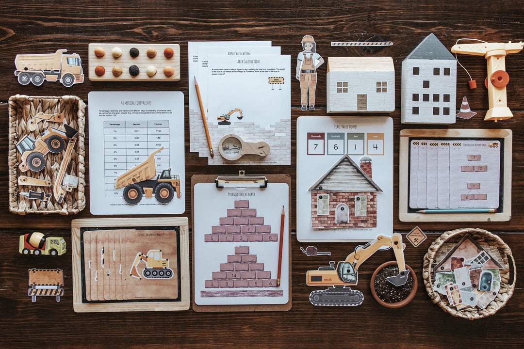 Construction Vehicles Math Unit: Preschool Kindergarten Learning ...