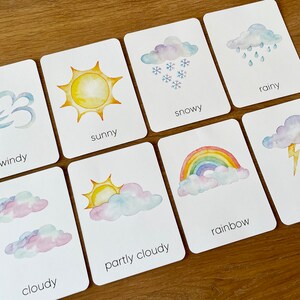 The Weather Cards Printable, MONTESSORI MATERIALS PRINTABLE, Three Part ...