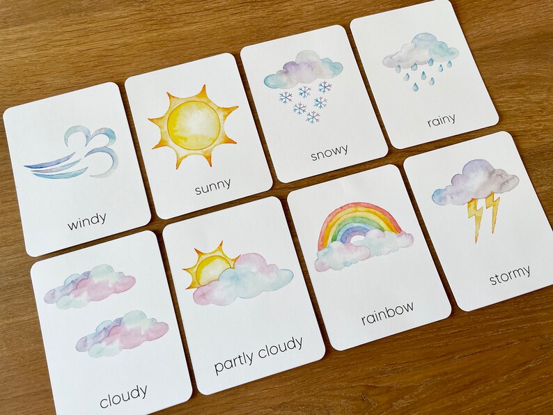The Weather Cards Printable MONTESSORI MATERIALS PRINTABLE - Etsy