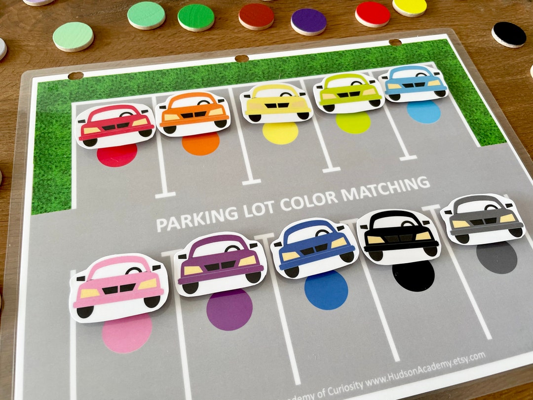 Parking Lot Color Matching Game: Toddler Learning Activity (digital ...