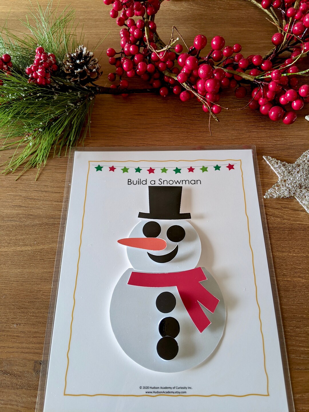 Christmas Busy Book Build a Snowman, Winter Learning Activity, Toddler ...