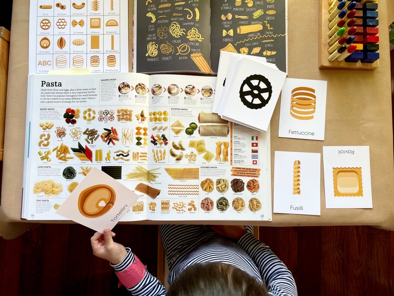 Pasta Shape Cards Printable MONTESSORI MATERIALS PRINTABLE - Etsy