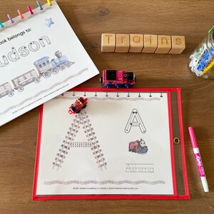 Thomas Trains Alphabet Book: Personalized Letter Tracing Worksheet ...