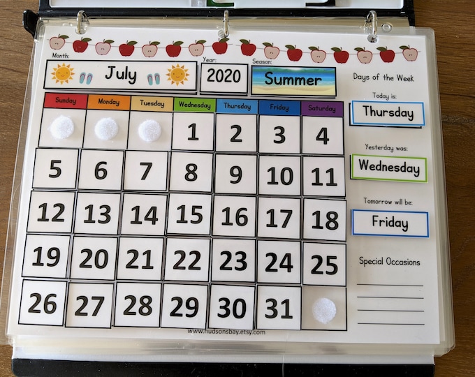 Daily Calendar Circle Time Calendar Hand Illustrated Daily Weather ...