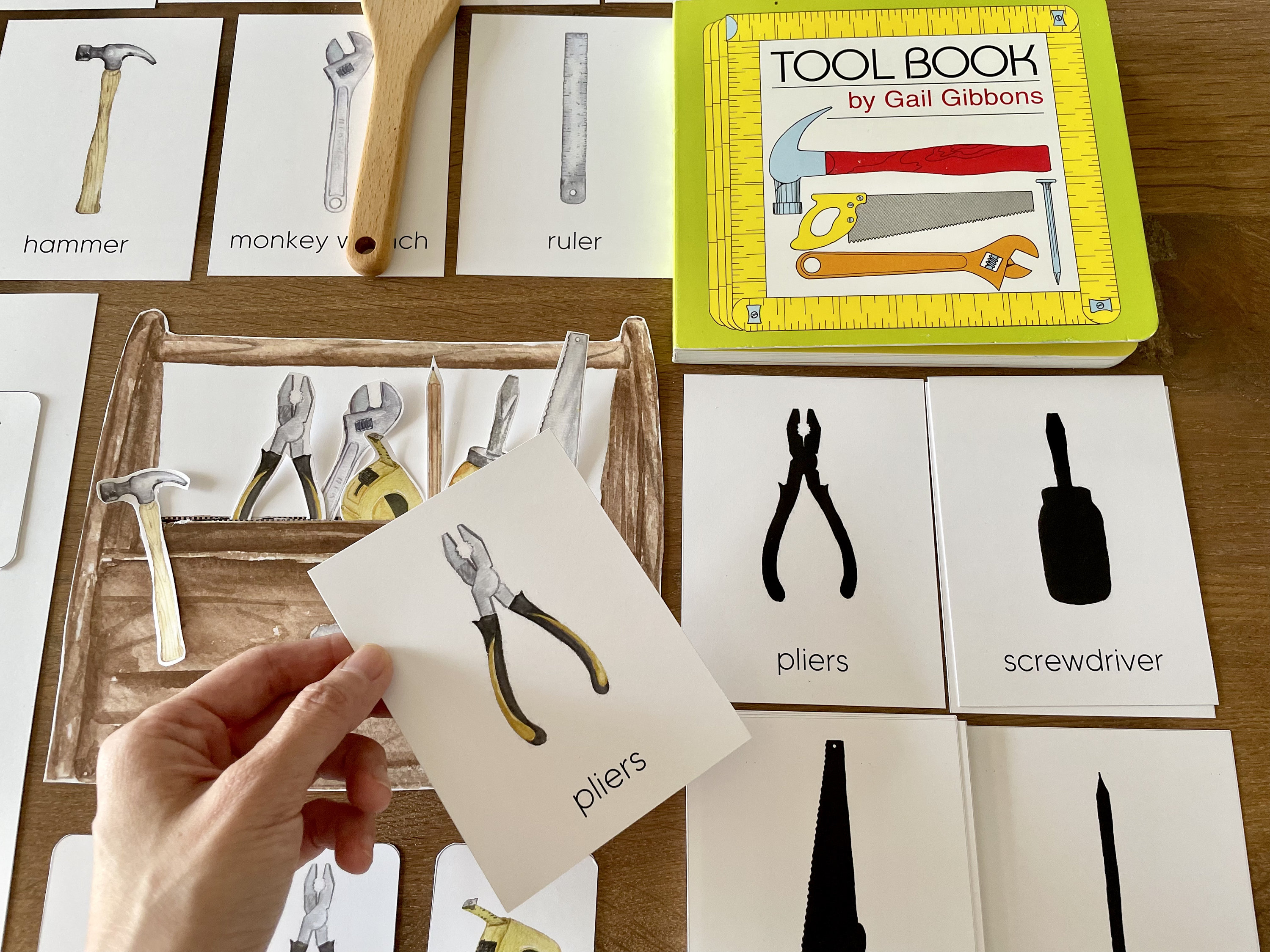Tools Learning Pack: Montessori Flashcards & Matching Game (digital ...