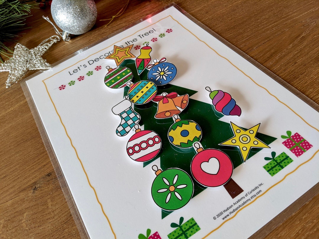 Christmas Busy Book Tree Decoration, Winter Learning Activity, Toddler ...