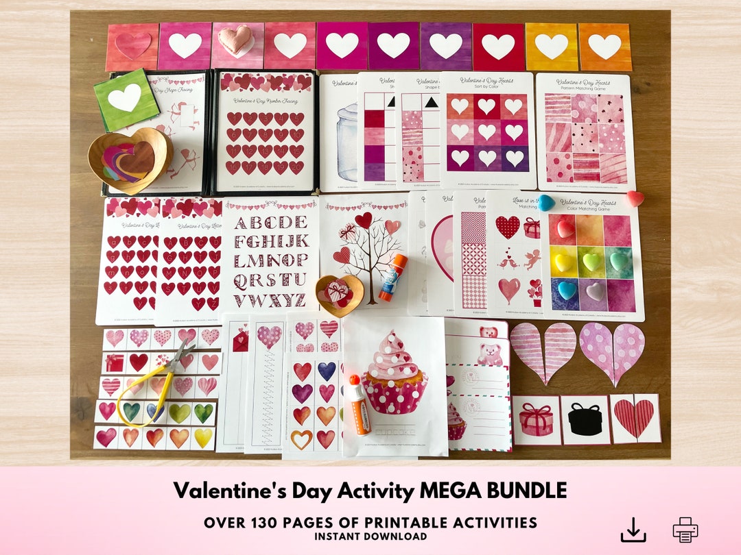 Valentine's Day Activities Mega Bundle: Printable Montessori Busy Book ...