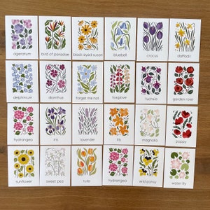 Flower Memory Game Flashcards: Montessori Homeschool Printable (instant ...
