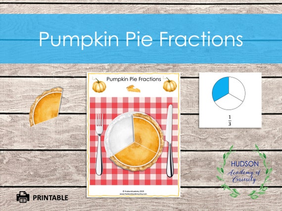Pie Fraction Printable Autumn Themed Printable Fall | Etsy France