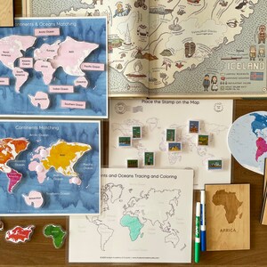 World Map Busy Book Printable: Continents & Oceans Matching (digital ...