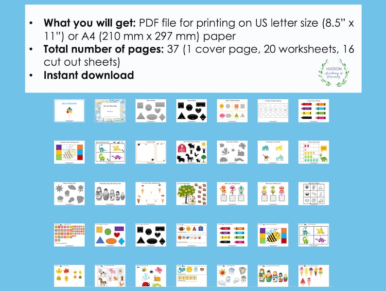 Toddler Busy Book Printable Busy Book File Folder Game | Etsy