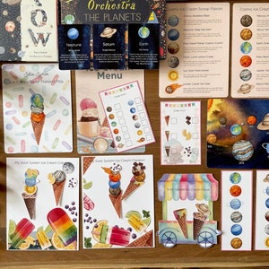 Solar System Printable PDF, Planets Ice Cream Parlor Pretend Play ...