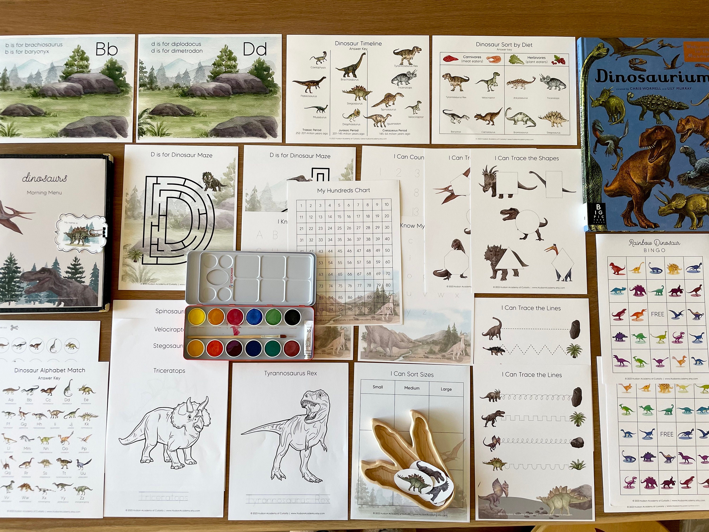 Dinosaur Activity Bundle: Alphabet, Bingo, Coloring Pages (PDF) - Etsy
