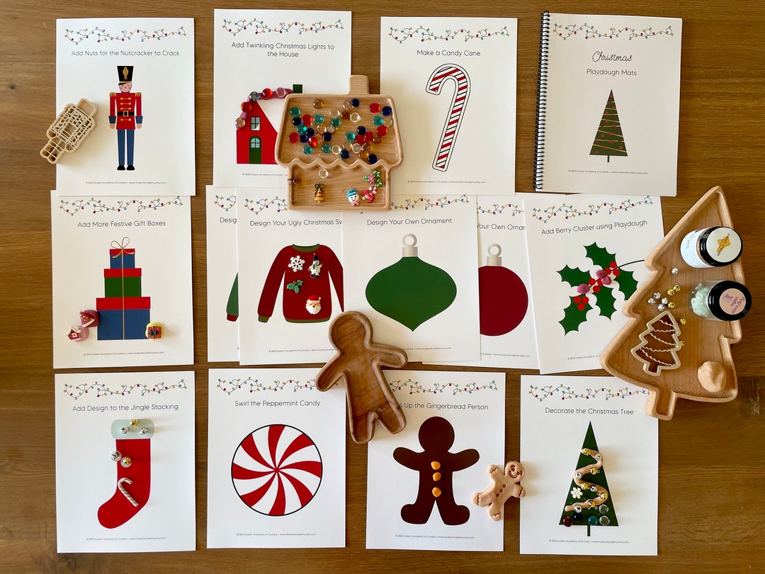 Kids' Christmas Play Dough Activity Mats; Printable Winter Holiday Fun ...