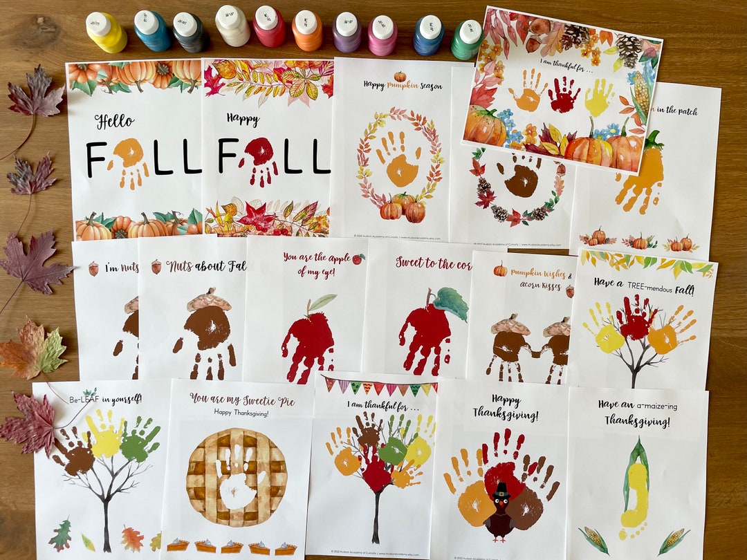 Fall Handprint Craft Bundle, Thanksgiving Handprint Footprint, Autumn ...