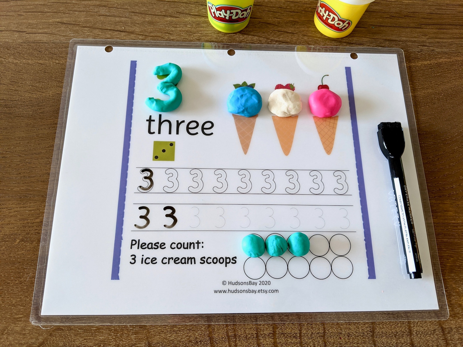 Counting and Numbers Play Dough Mats Printable Play Dough | Etsy