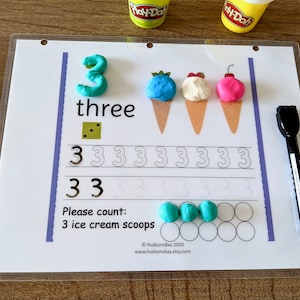 Counting and Numbers Play Dough Mats; Printable Play Dough Mats and ...