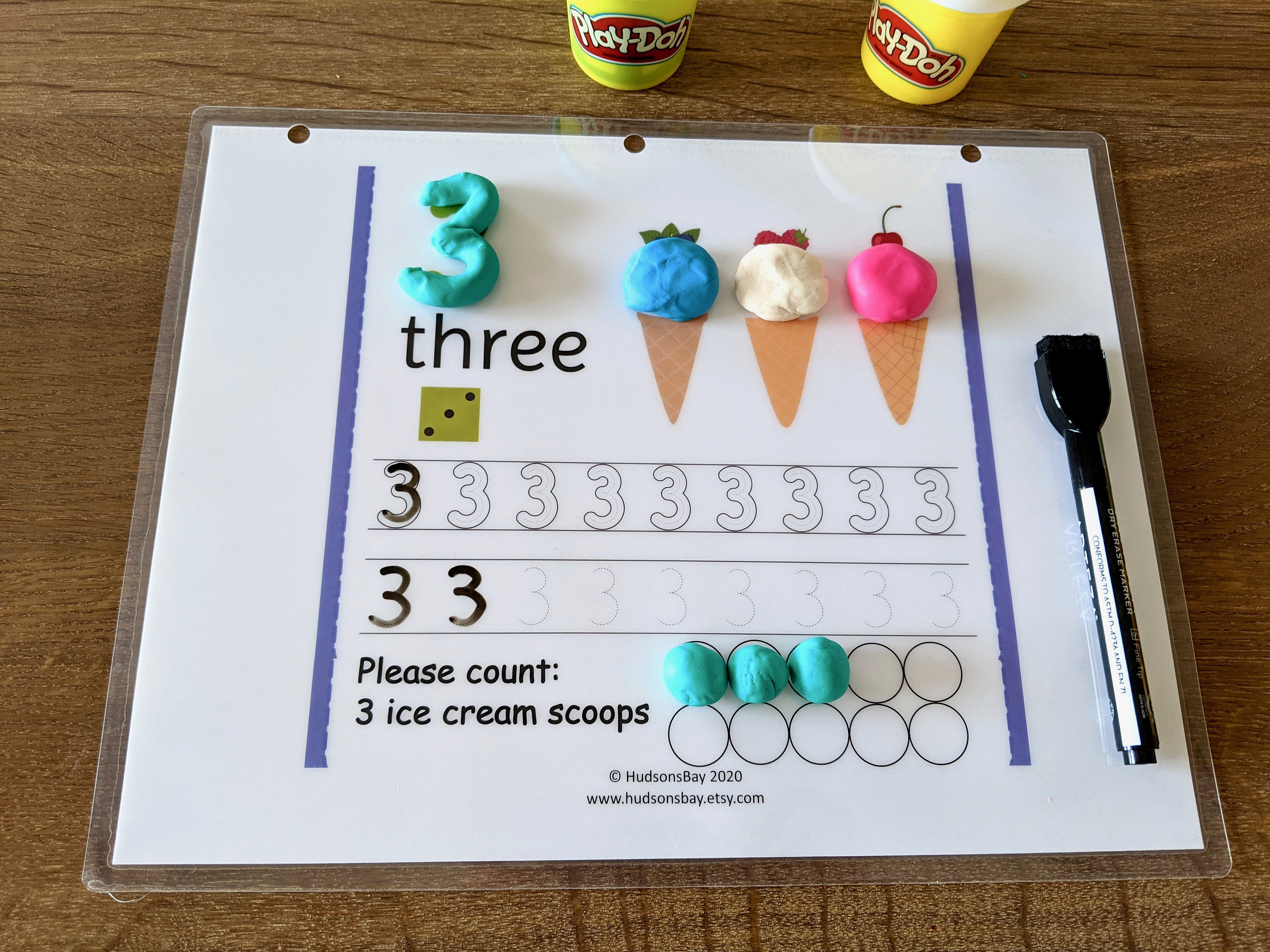 Counting and Numbers Play Dough Mats Printable Play Dough - Etsy