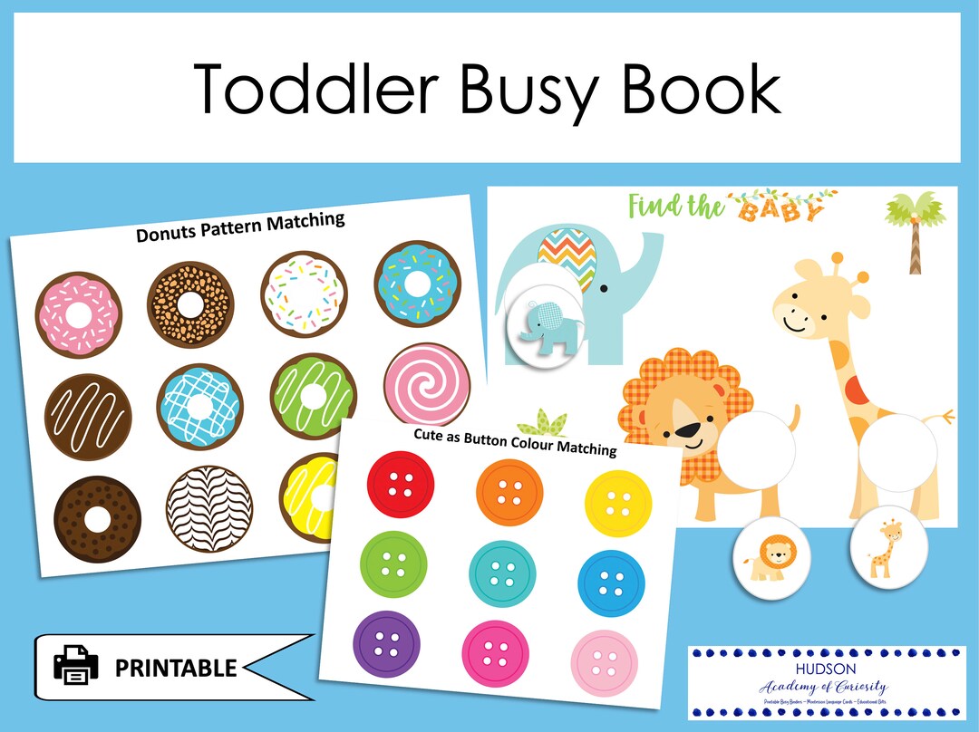 Toddler BUSY BOOK PRINTABLE, Toddler Learning Binder, Busy Book ...