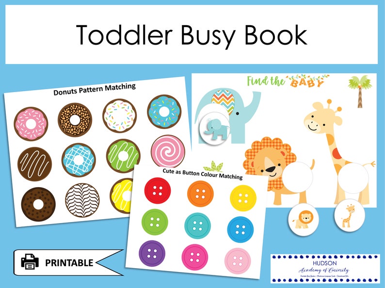 Toddler BUSY BOOK PRINTABLE Toddler Learning Binder Busy - Etsy India