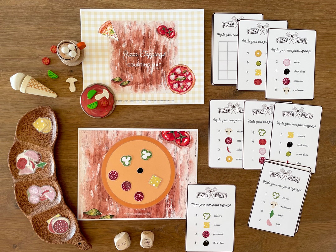 Pizza Counting Worksheet, Toddler Busy Book Pizza, Printable Toddler ...
