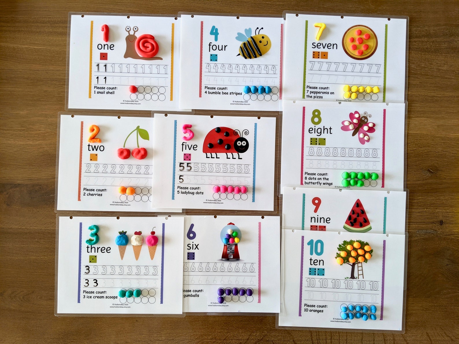 Counting and Numbers Play Dough Mats Printable Play Dough | Etsy
