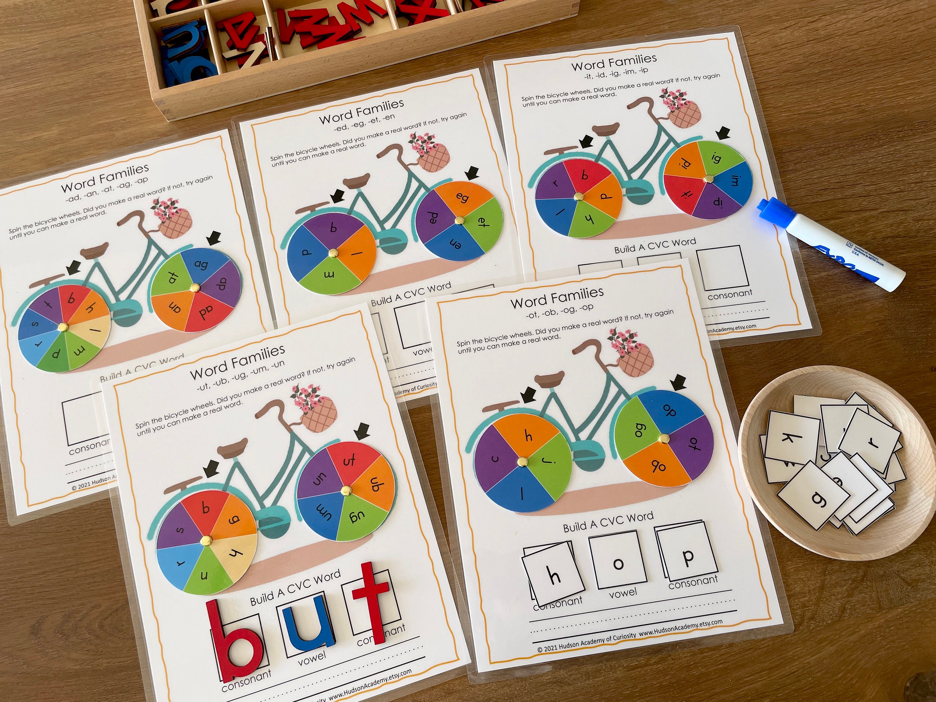 CVC Phonics Game Sight Words Printable Word Families Busy | Etsy