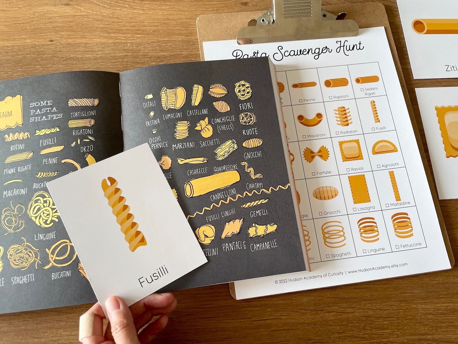 Pasta Shape Flashcards: Montessori Learning Materials (digital Download ...