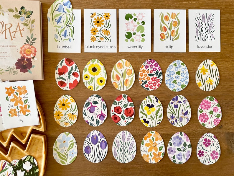 Easter Egg Flower Matching Cards: Spring Montessori Printable (PDF) - Etsy