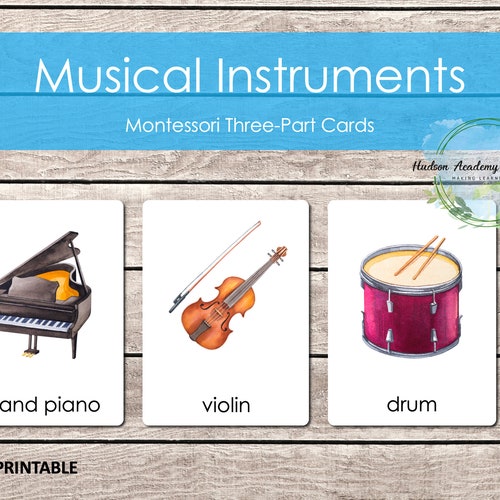 Montessori Musical Instruments 3 Part Cards - Etsy