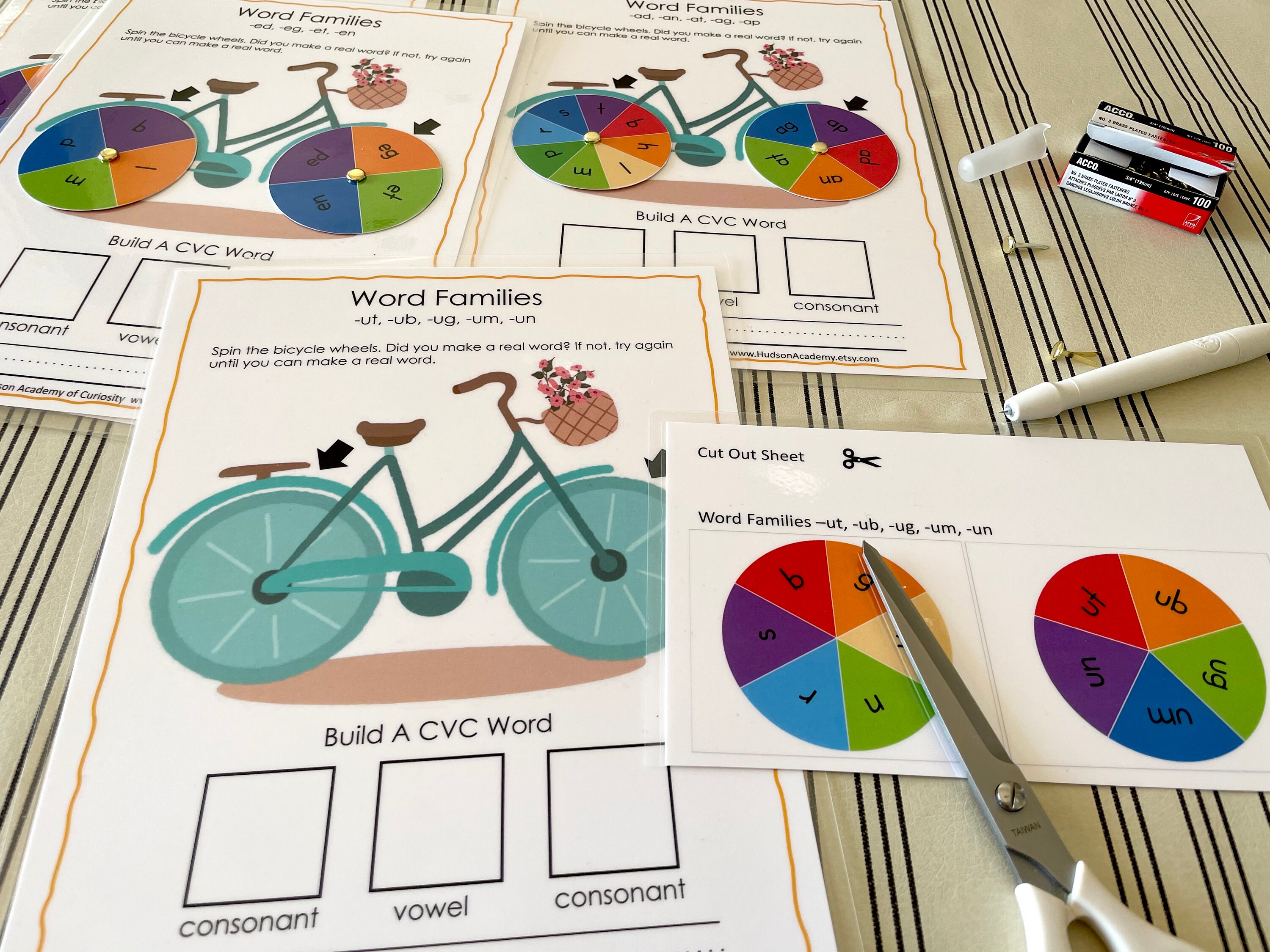 CVC Phonics Game Sight Words Printable Word Families Busy | Etsy