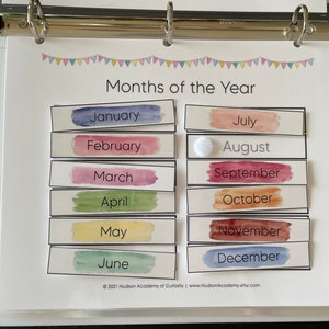 Perpetual Calendar Printable, Morning Basket, Morning Binder, Preschool ...