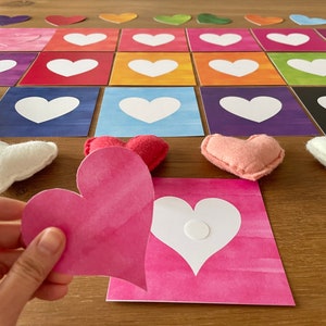 Valentine's Day Hearts Color Matching: Montessori Printable (PDF) - Etsy