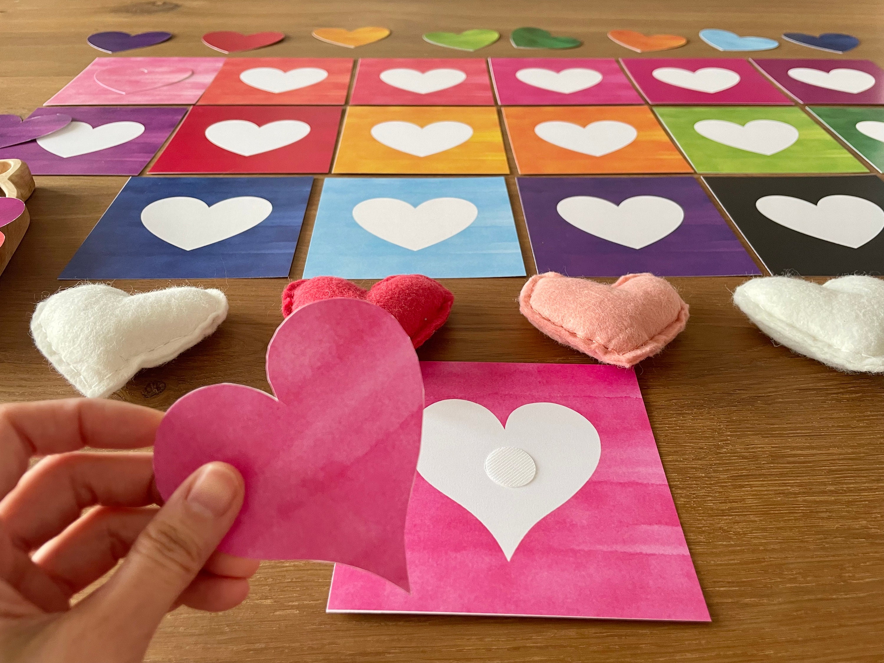 Valentine's Day Hearts Color Matching: Montessori Printable (PDF) - Etsy