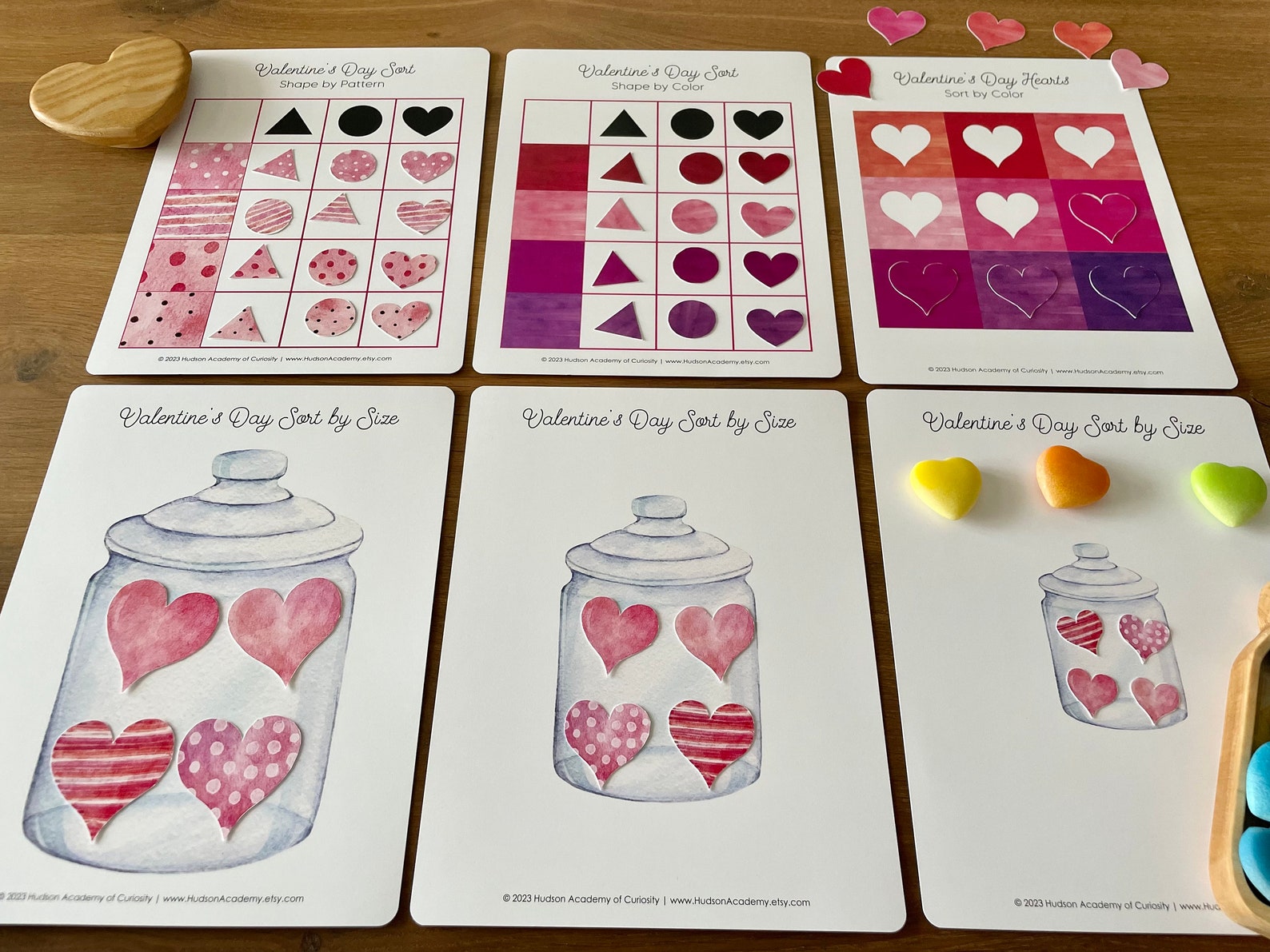 Valentine's Day Sorting Activities Bundle, Size Sorting, Color Sorting ...